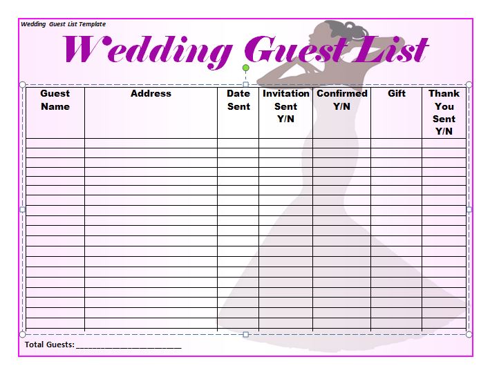 37 Free Beautiful Wedding Guest List Itinerary Templates Free