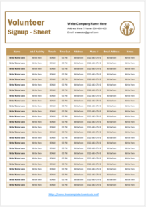 10 FREE Sign Up-Sheet Templates - Free Template Downloads