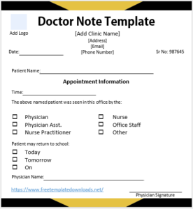 10 FREE Doctor Note Templates - Free Template Downloads